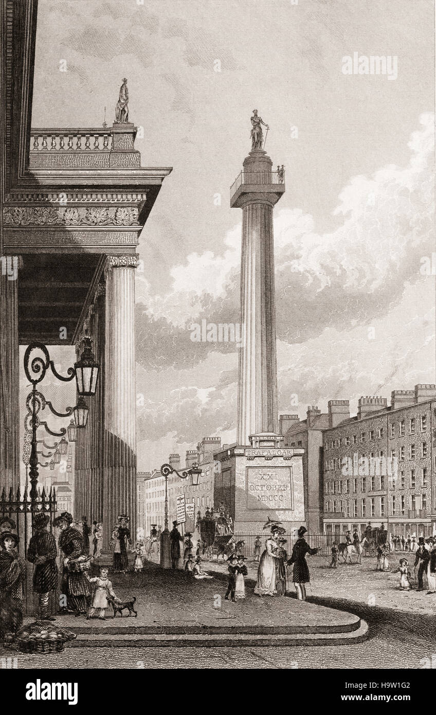 19th Century view of Nelson's Pillar (aka the Nelson Pillar or simply ...