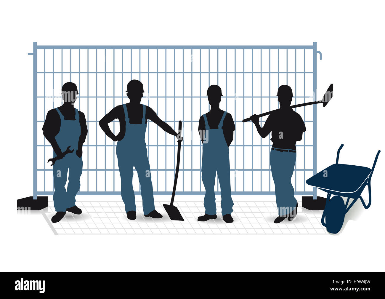 Builders work in construction building Cut Out Stock Images & Pictures ...