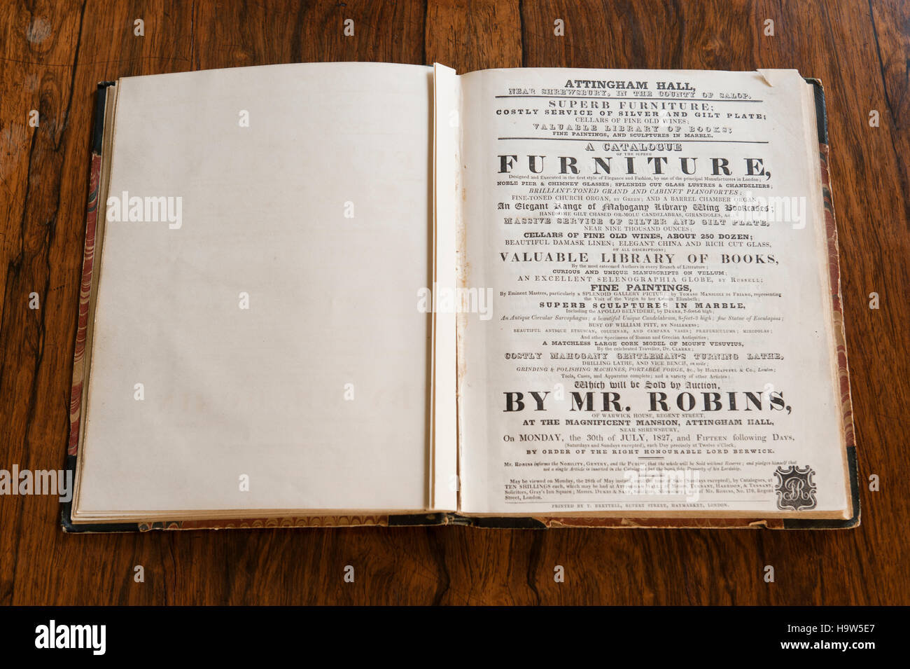 Book in the Library of the 2nd Lord Berwick at Attingham Park ...