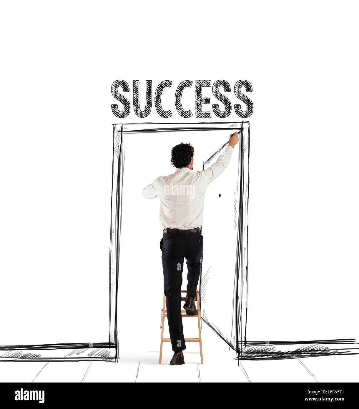 Door stairs Cut Out Stock Images & Pictures - Alamy