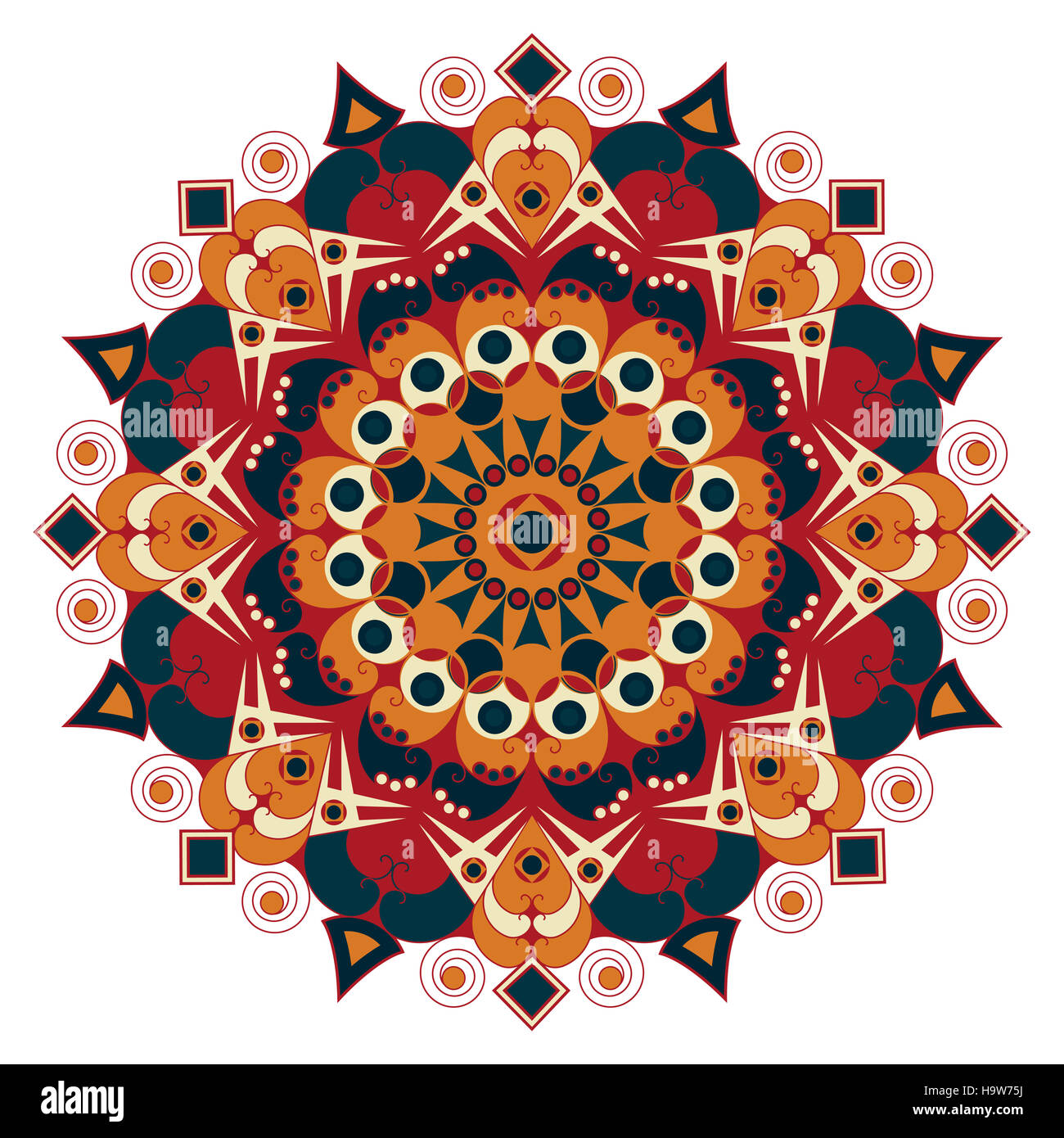 Colorful round ethnic pattern. Element for design Stock Photo - Alamy
