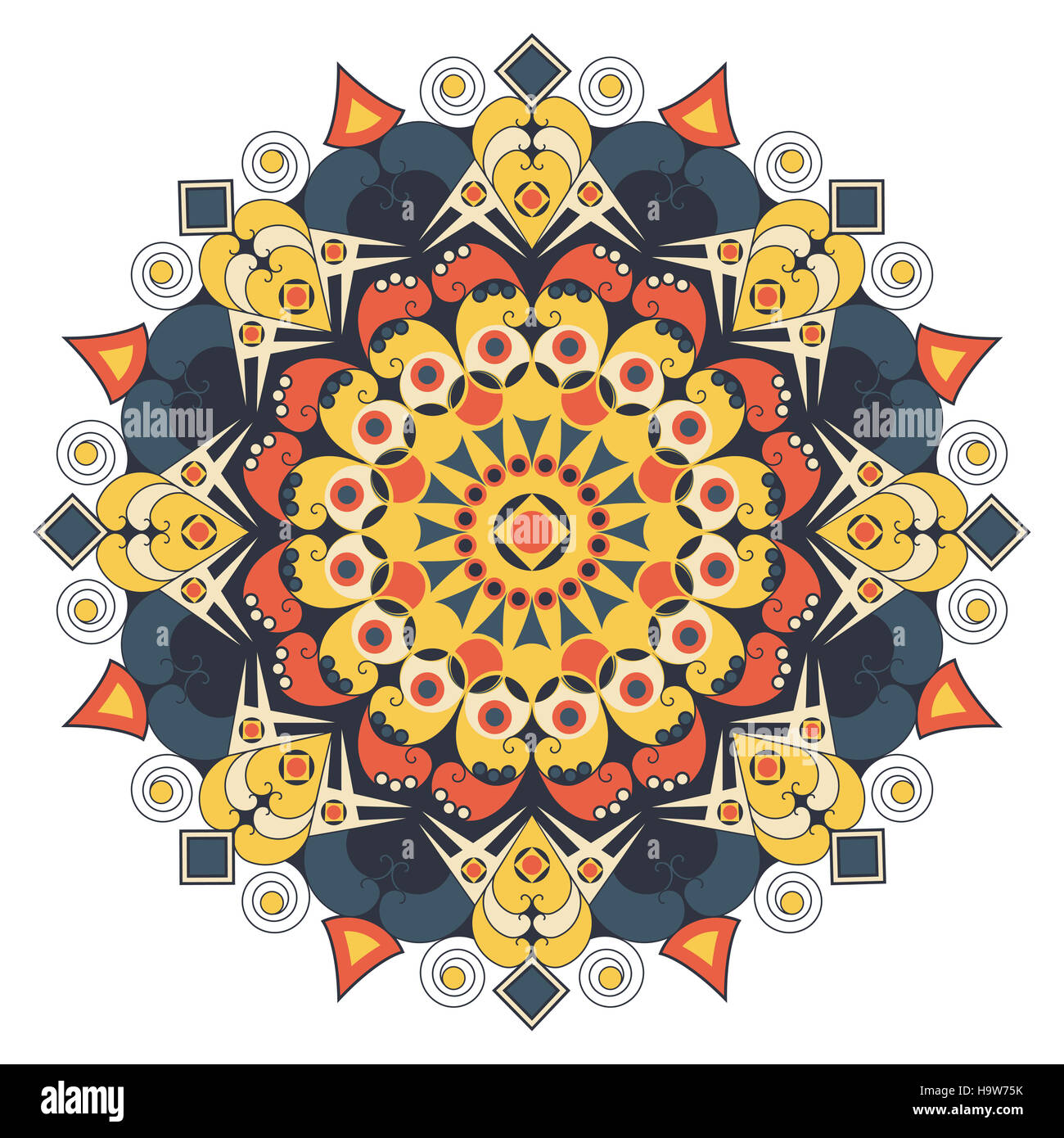 Colorful round ethnic pattern. Element for design Stock Photo - Alamy