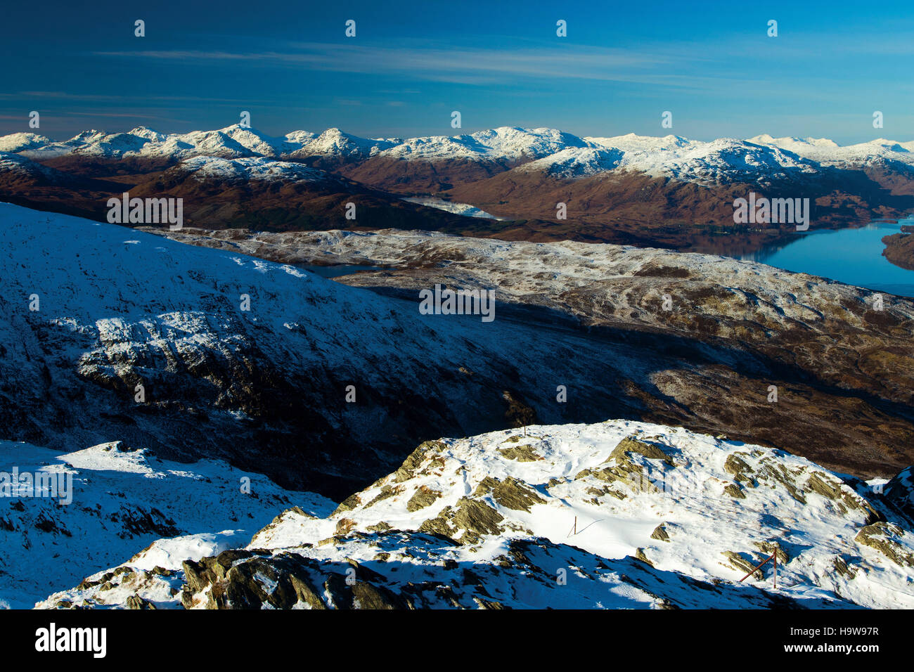 The Arrochar Alps, Loch Katrine and Loch Arklet from Ben Venue ...