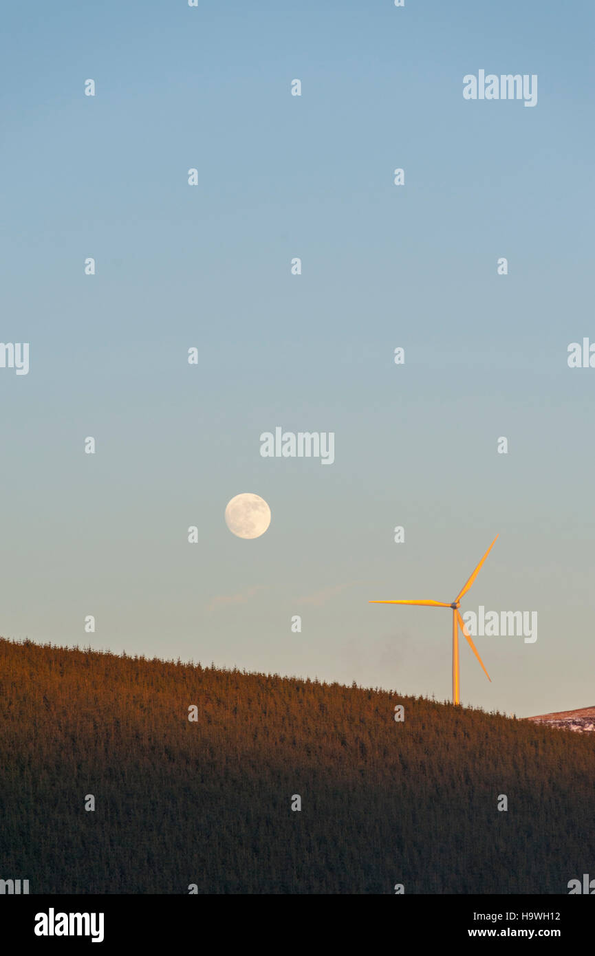 turbines of the clyde wind farm in lanarkshire scotland with a full ...