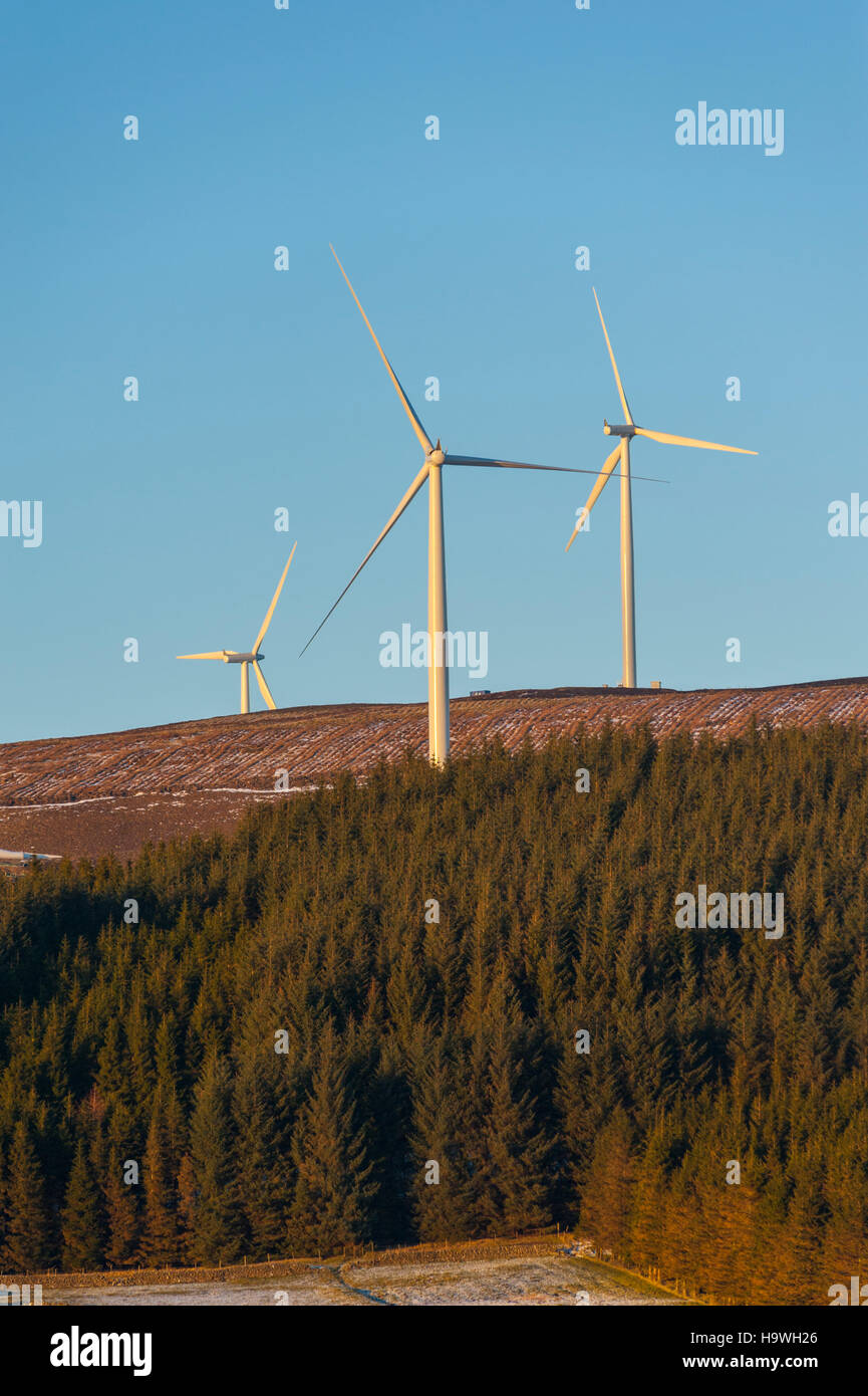 turbines of the clyde wind farm in lanarkshire scotland with a full ...