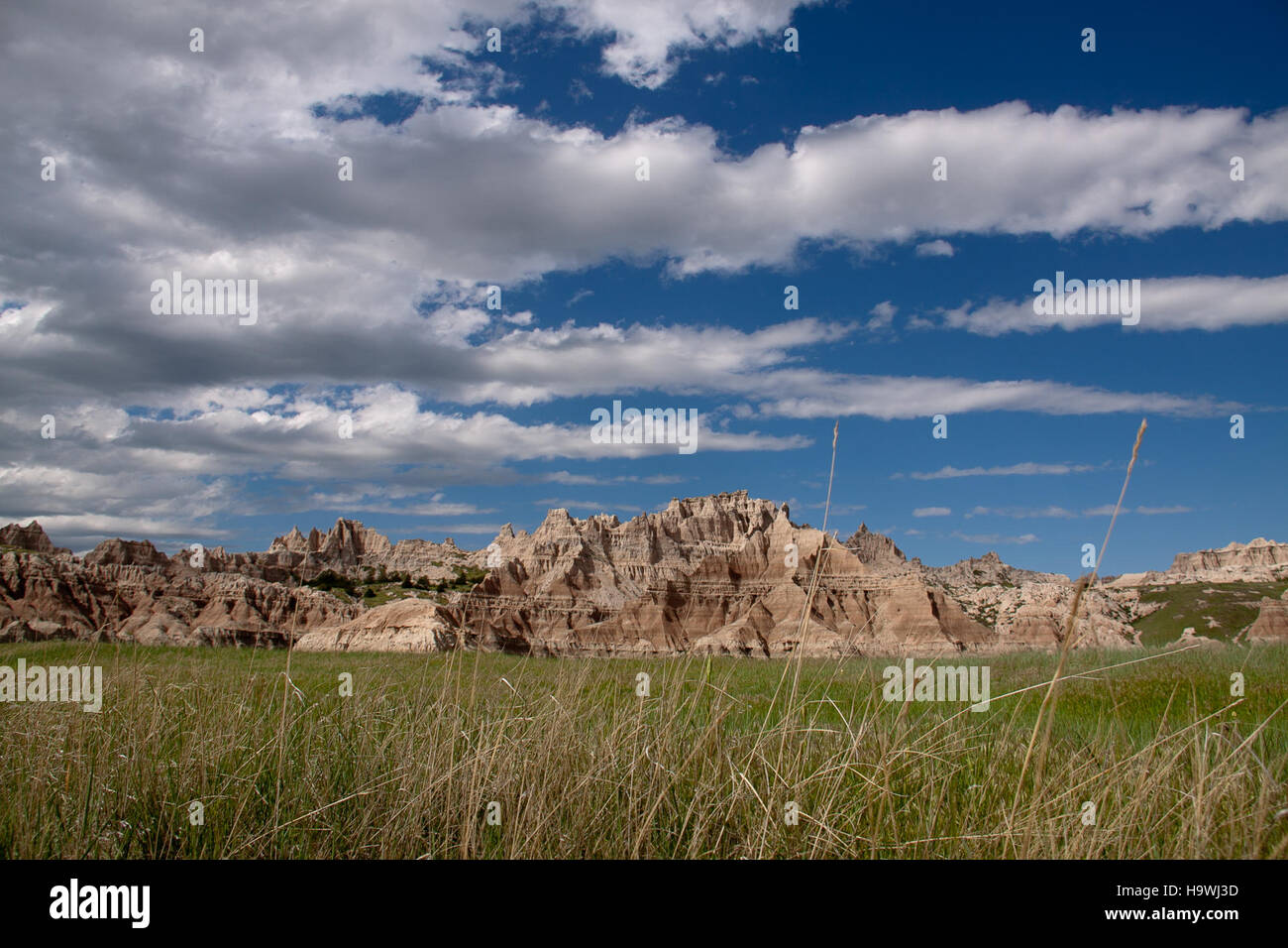 The Badlands National Park offers stunning views of eroded rock ...