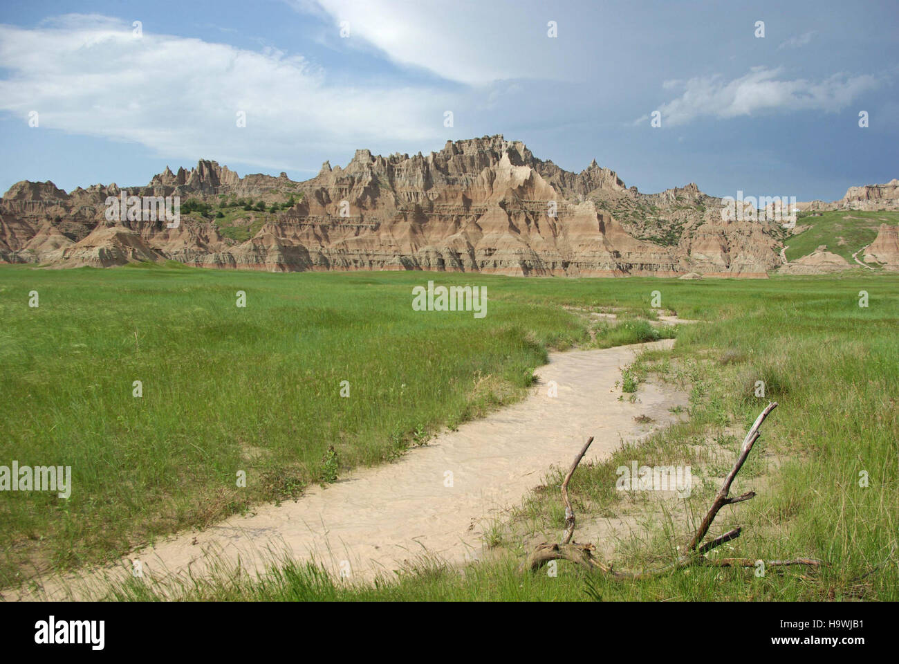 The runoff from rainstorms in Badlands National Park creates dramatic ...