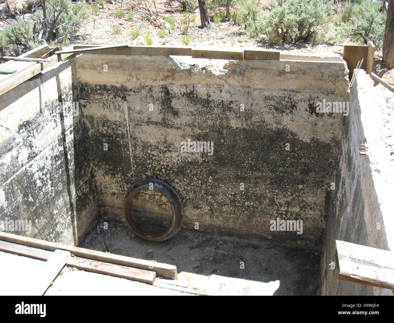 An uncovered cistern located at the Grand Canyon National Park, a relic ...