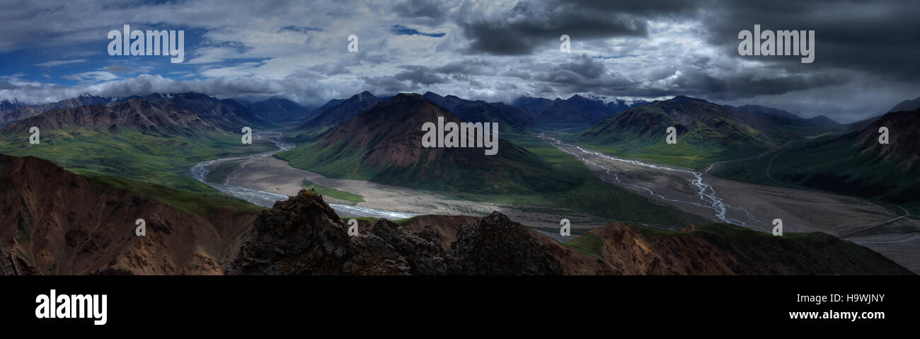 This photo from Denali National Park shows the headwaters of the Toklat ...