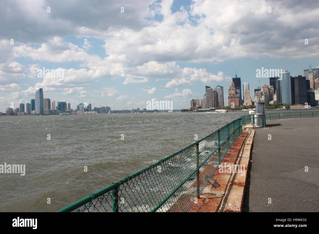 This image captures a scenic landscape of Governors Island, part of the ...