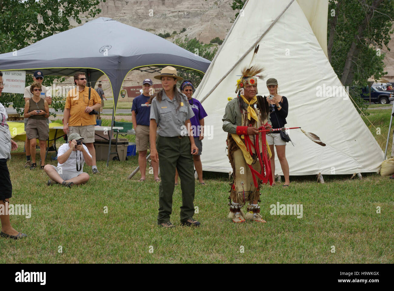 The InterTribal Circle Dance, held in Badlands National Park ...