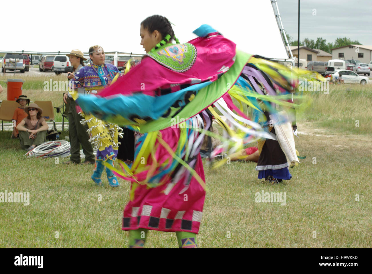 A cultural performance during the Women's Fancy Dance event at Badlands ...