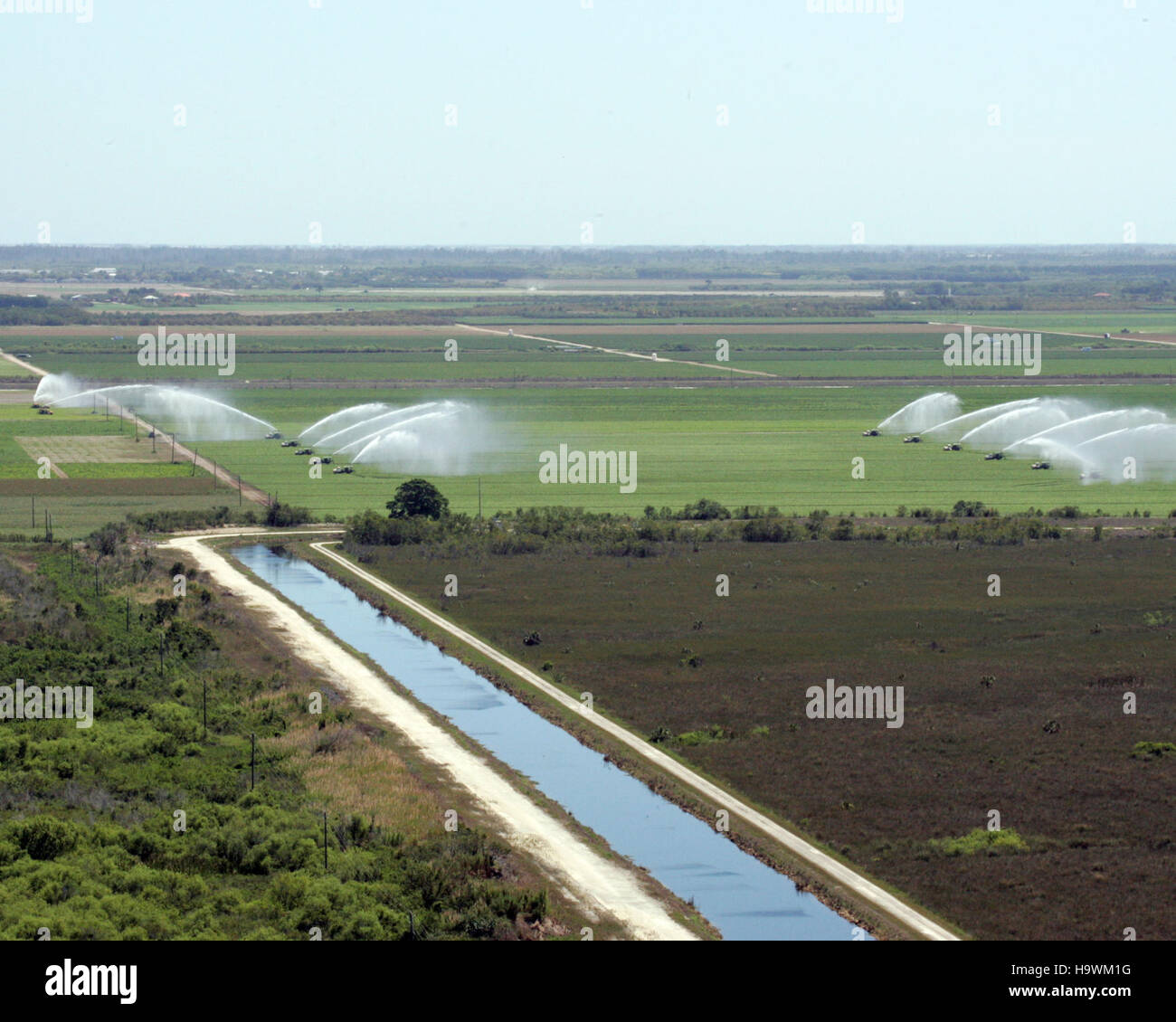 The Everglades National Park features a complex system of levees, dikes ...