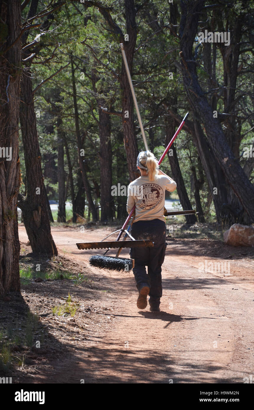 This image shows construction work on the South Rim Greenway at Grand ...