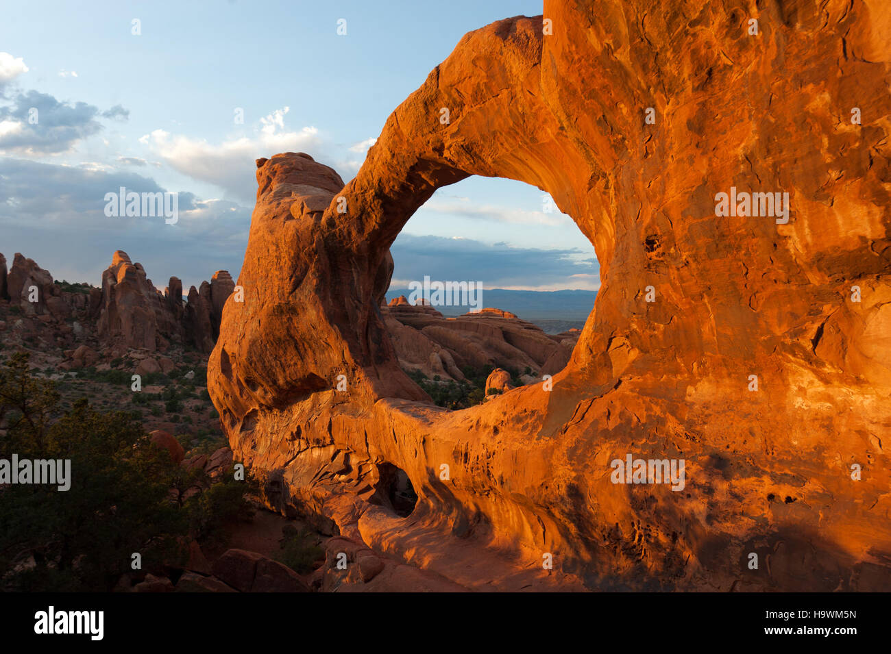 Double O Arch is a famous rock formation in Arches National Park, known ...
