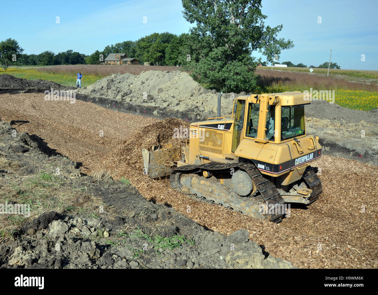 A denitrifying bioreactor installation as part of the USDA's ...