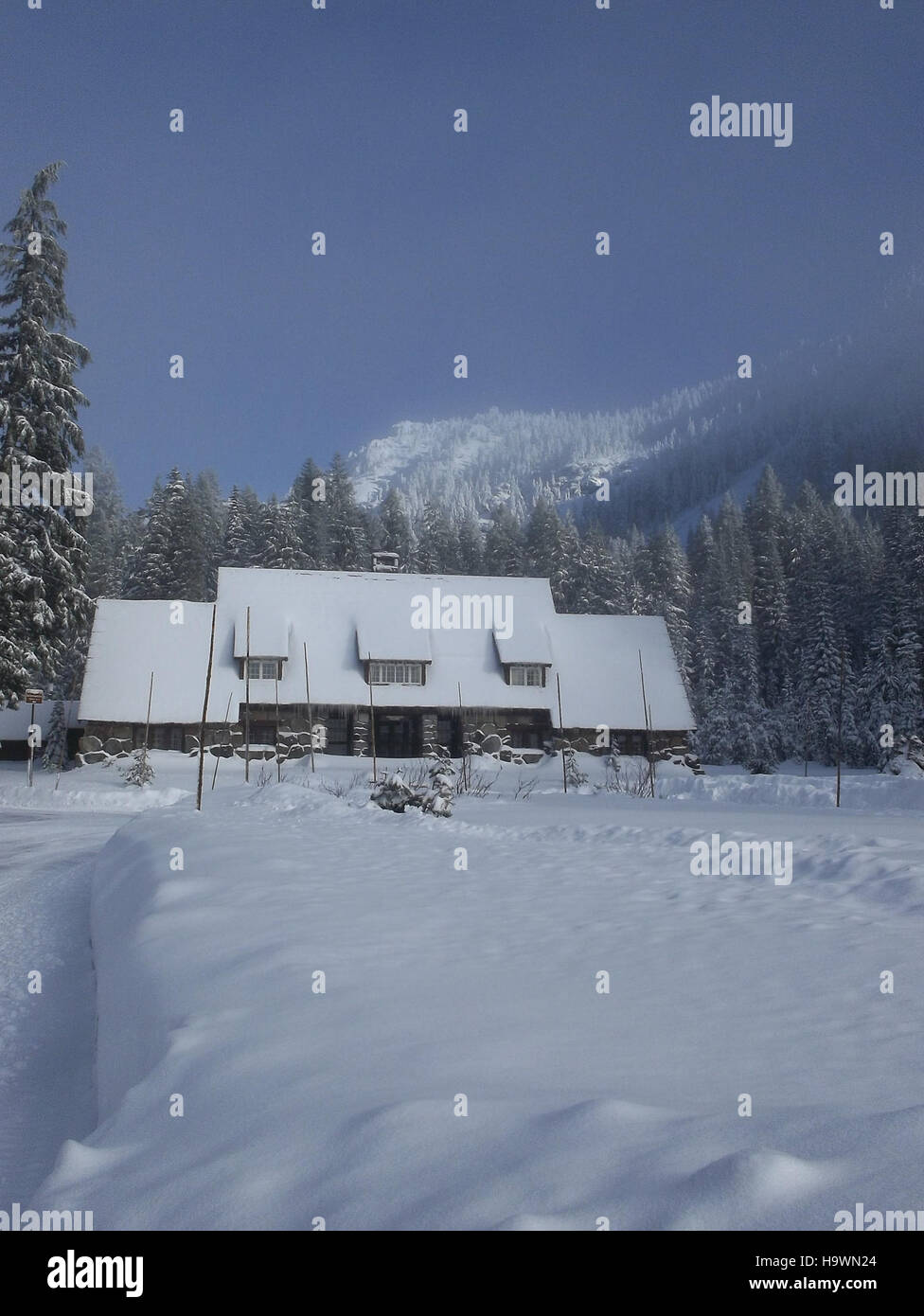 The Sager Building in Crater Lake National Park serves as a historical ...