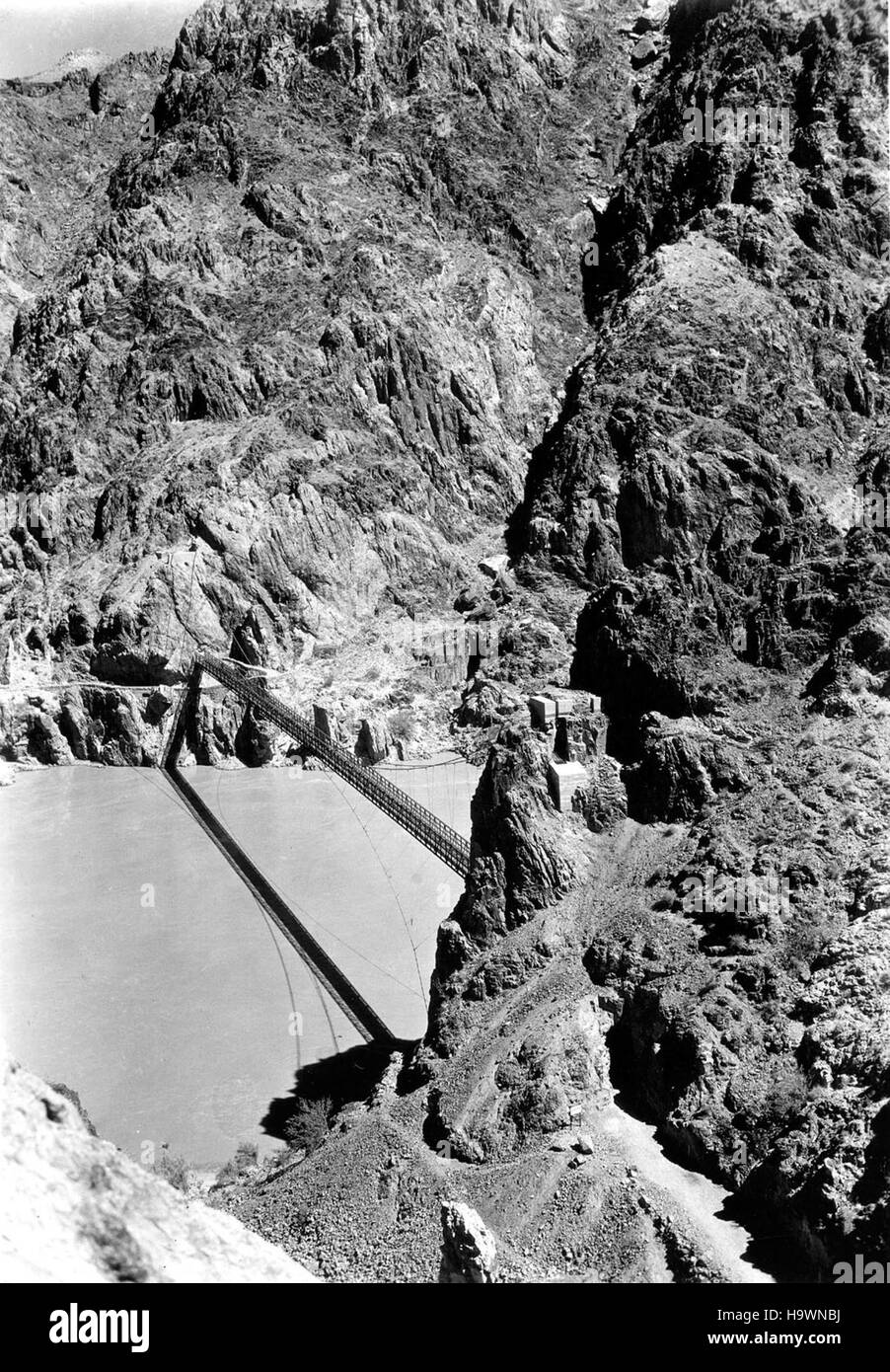 The Kaibab Trail Suspension Bridge, part of the Grand Canyon National ...