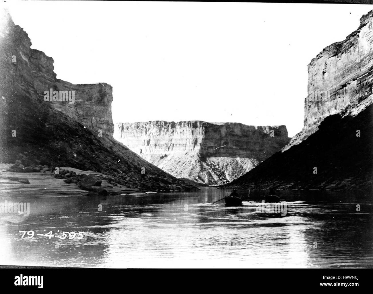 A historic photo of the Colorado River at Grand Canyon National Park ...