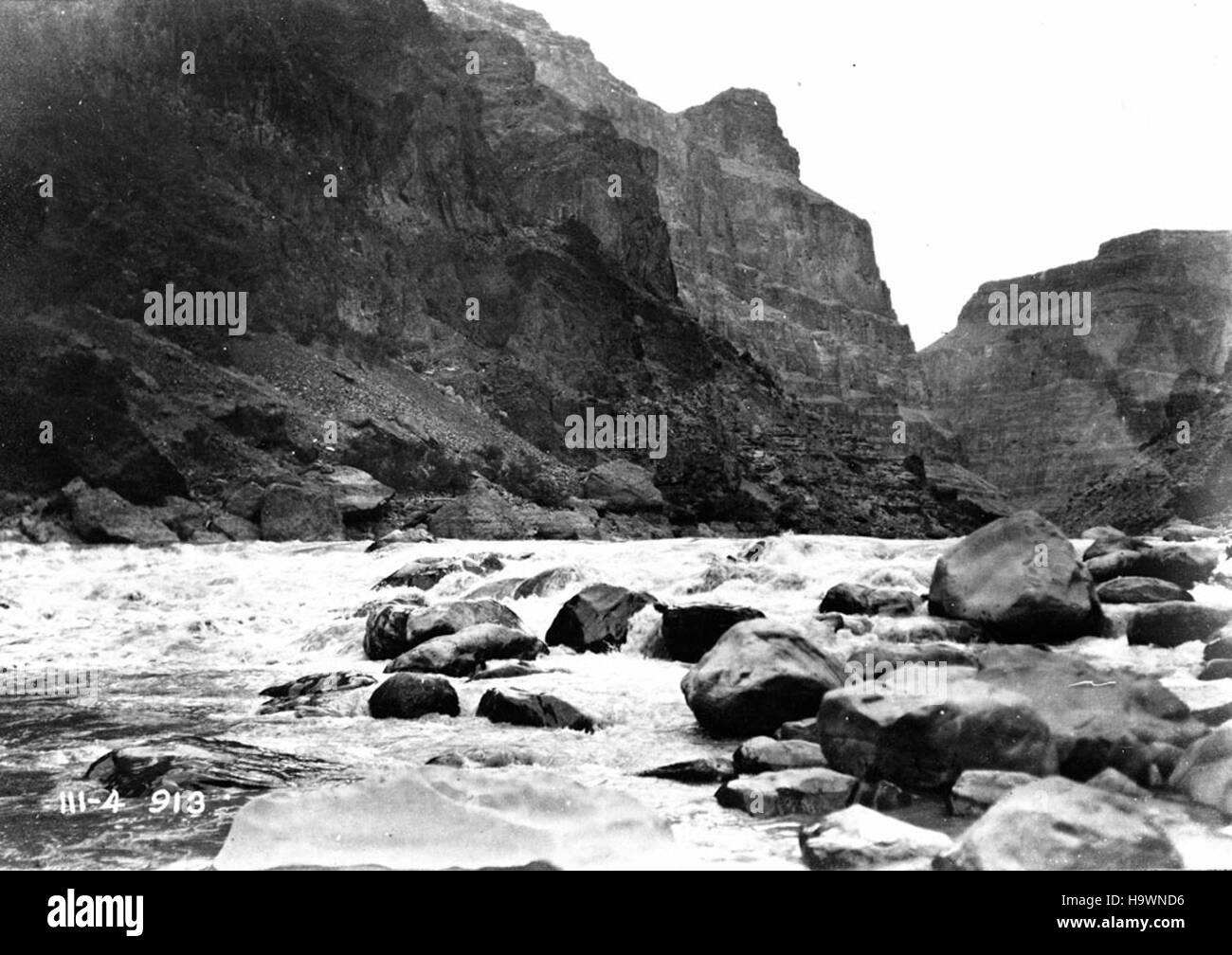 A historic photograph from Grand Canyon National Park capturing the ...
