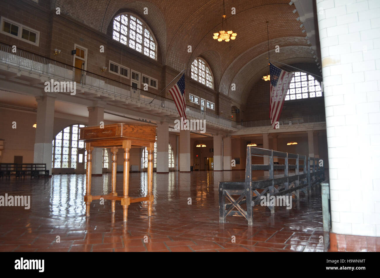 The Inspection Desk at Ellis Island, where millions of immigrants were ...