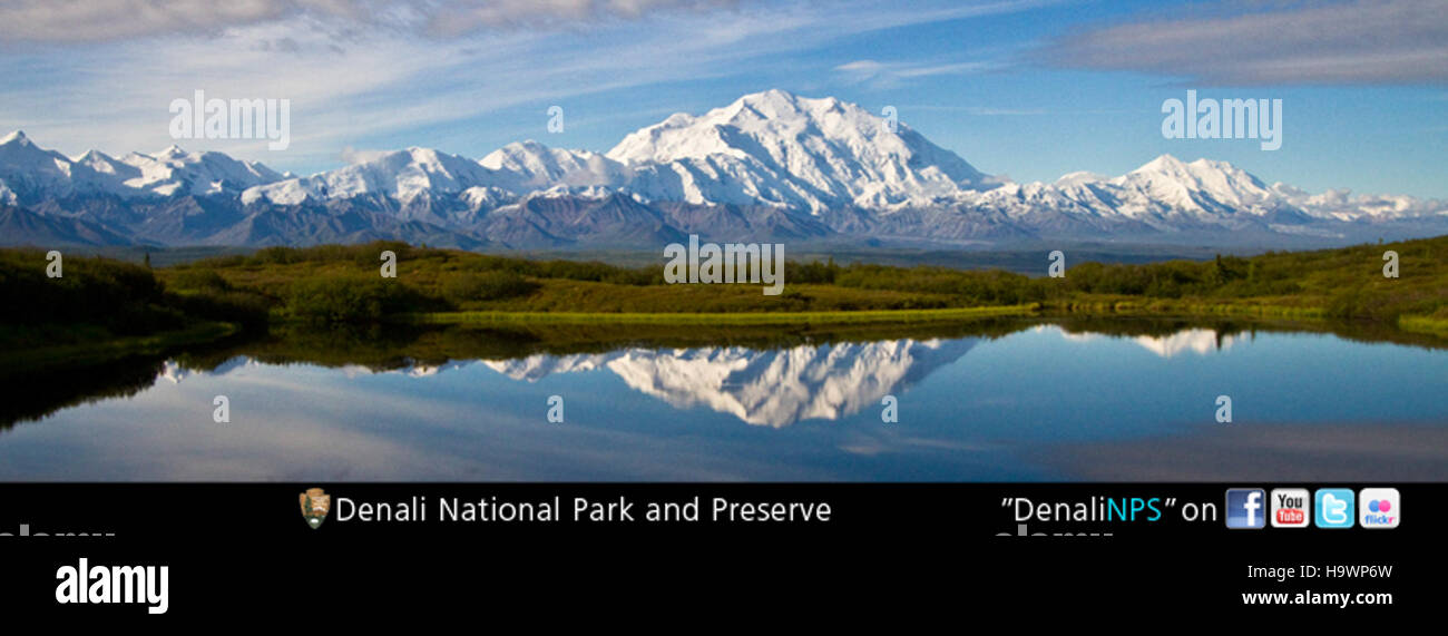 Reflection Pond in Denali National Park offers a serene view of the ...