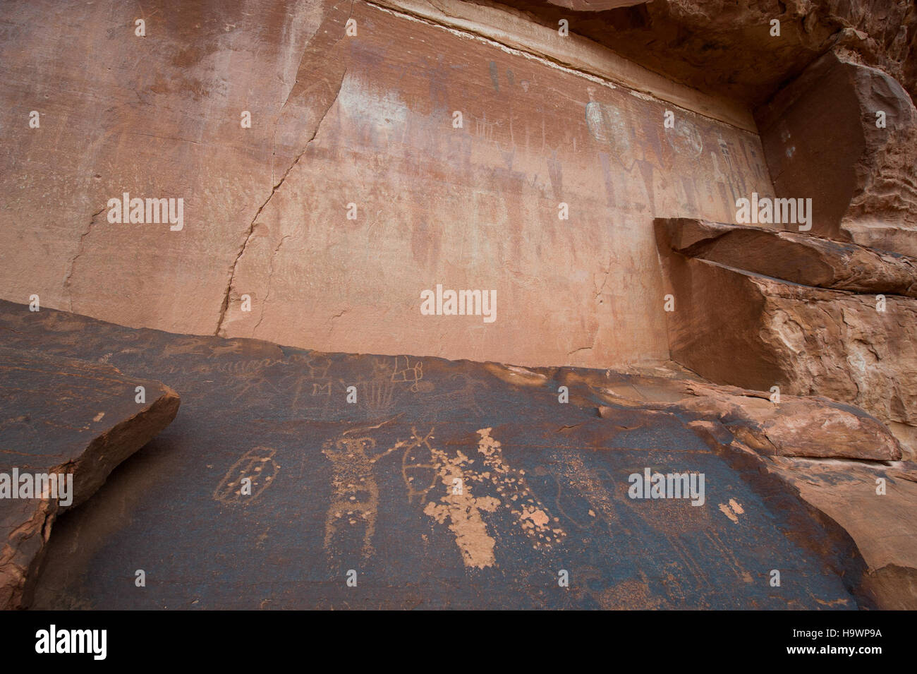 The Courthouse Wash Rock Art Panel in Arches National Park showcases ...