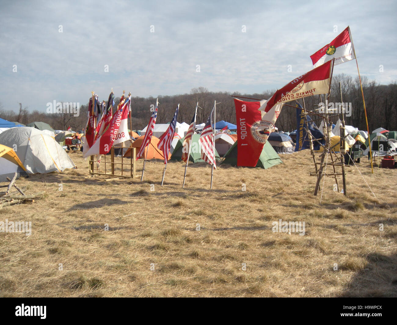 The Boy Scouts of America (BSA) flags through the years at Valley Forge ...
