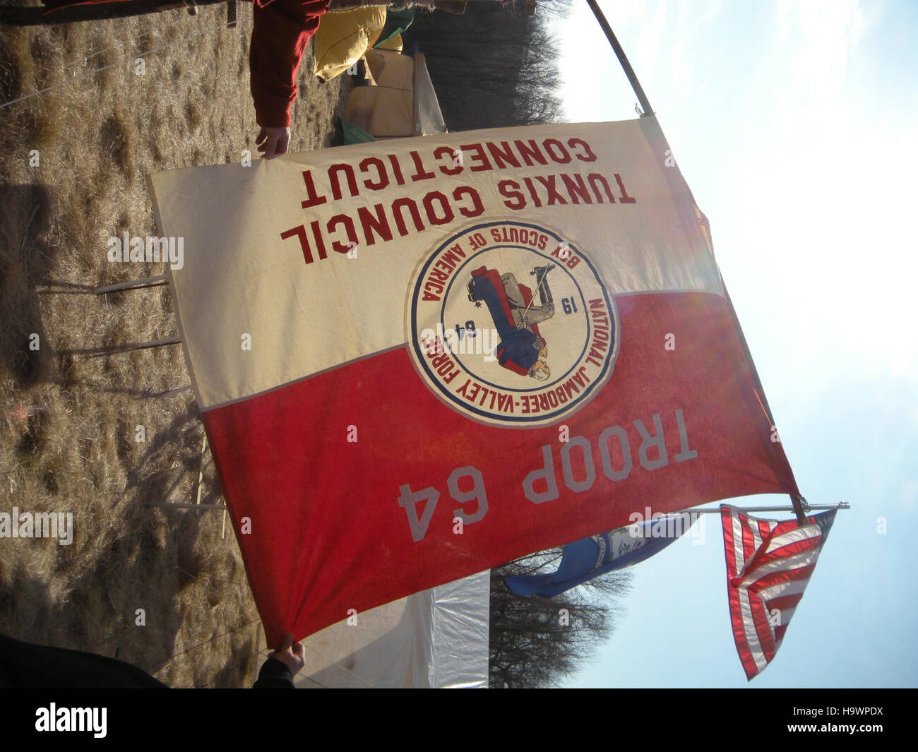 The image depicts a circa 1964 flag from the Boy Scouts of America (BSA ...