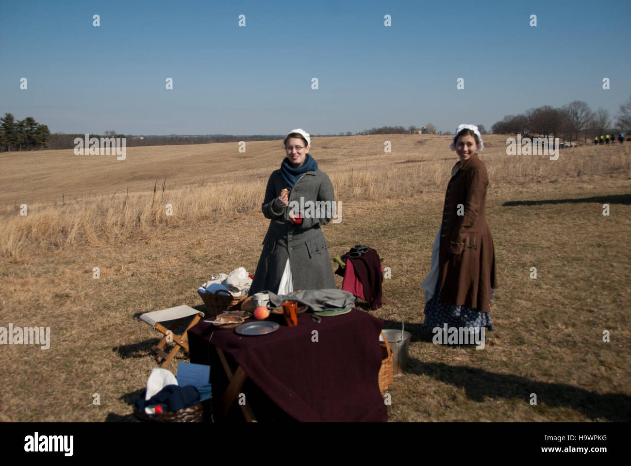 Camp followers at Valley Forge National Historical Park represent the ...