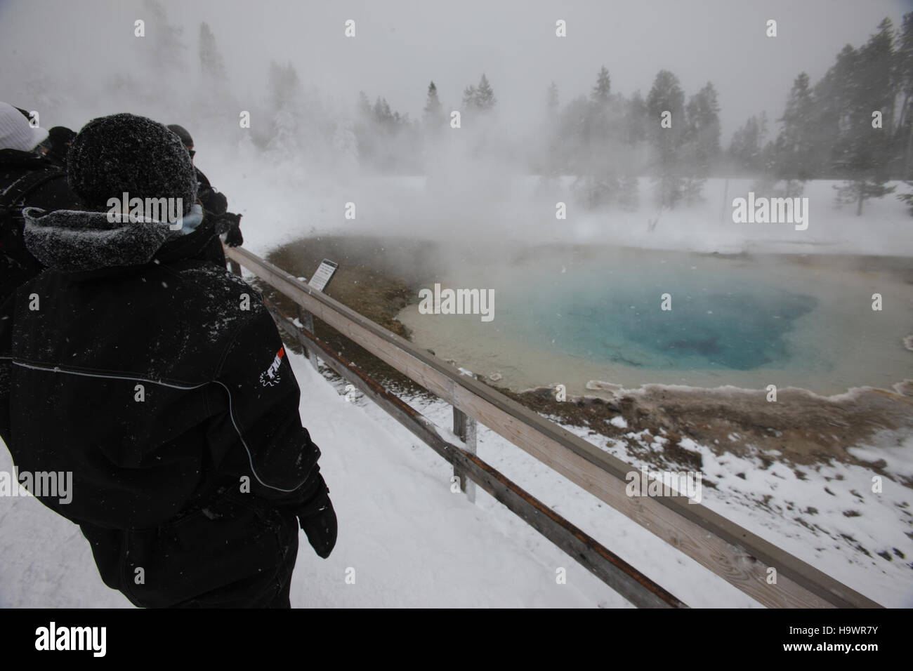 Winter visitors enjoy the geothermal features of Silex Spring in ...