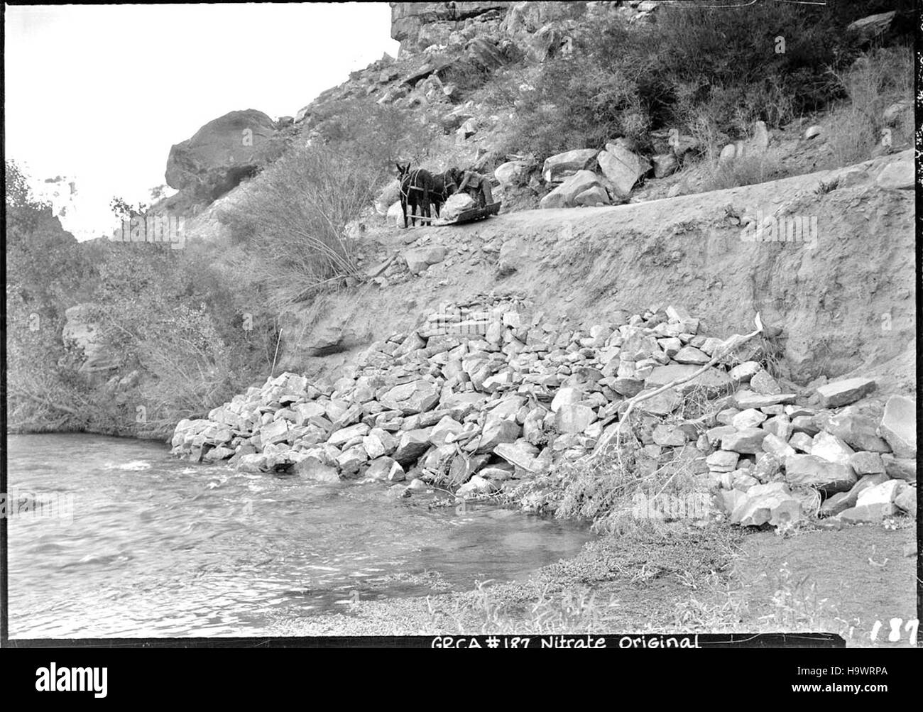 A historic photo from 1938 shows the irrigation system in Havasupai ...