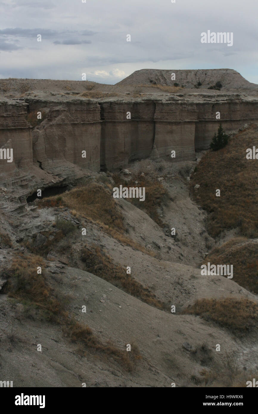 A cliff in the Stronghold Unit of Badlands National Park offers a ...