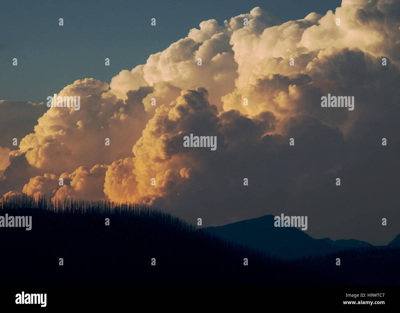Thunderclouds over Glacier National Park form a dramatic scene ...