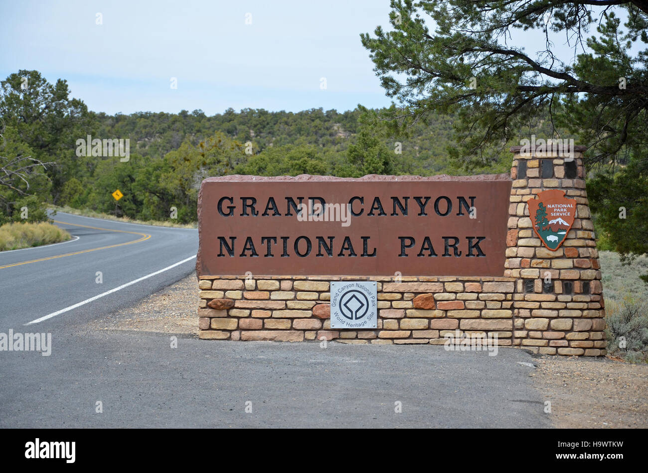 The Grand Canyon National Park East Entrance sign marks the entry to ...