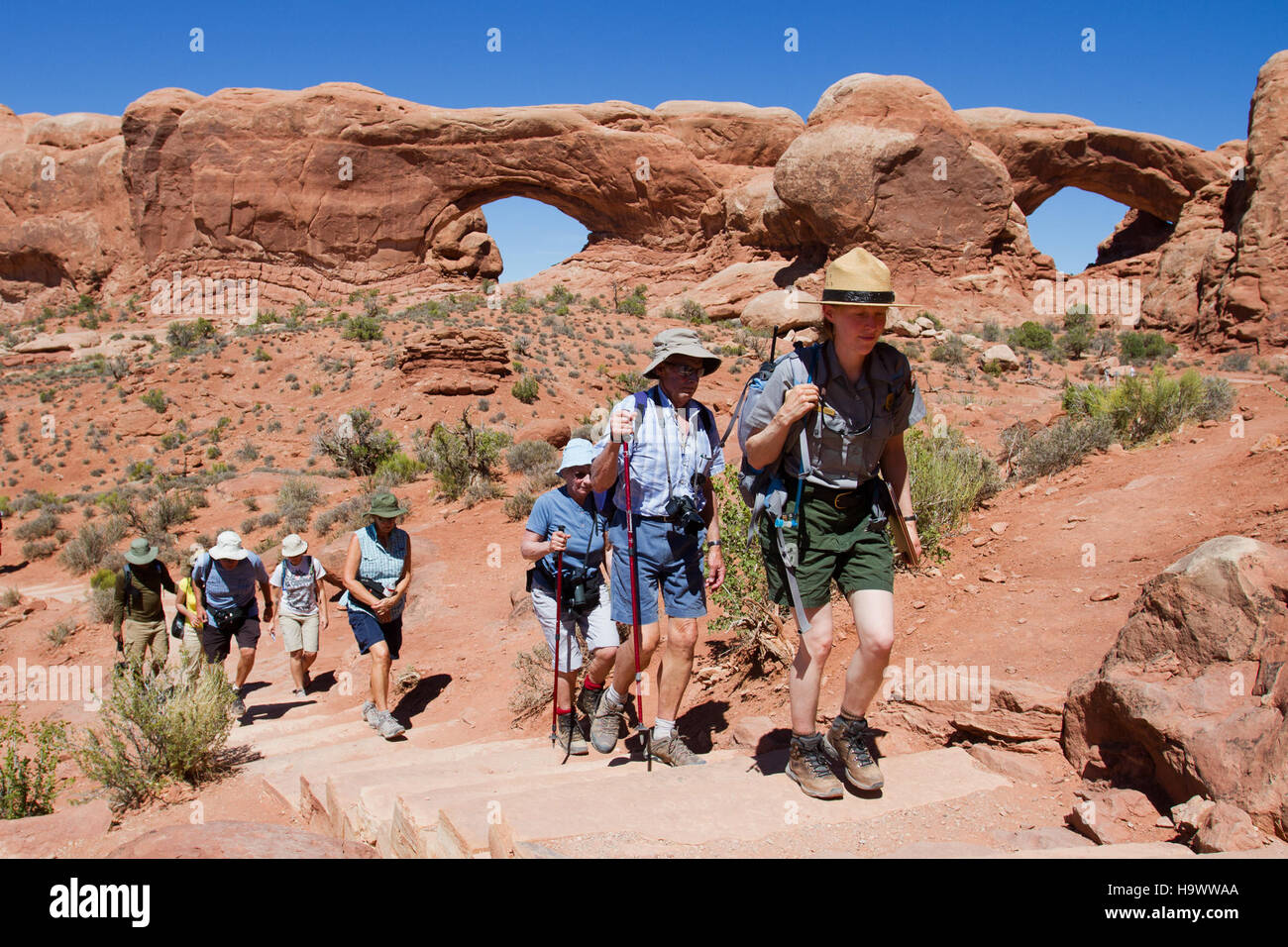 A guided walk led by Alice de Anguera at Arches National Park, focusing ...