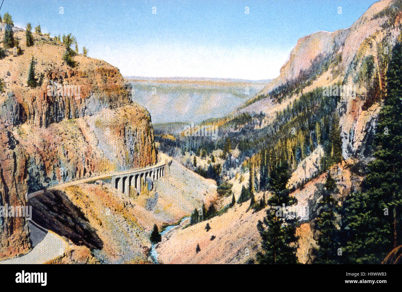 Golden Gate in Yellowstone National Park is a well-known feature, where ...