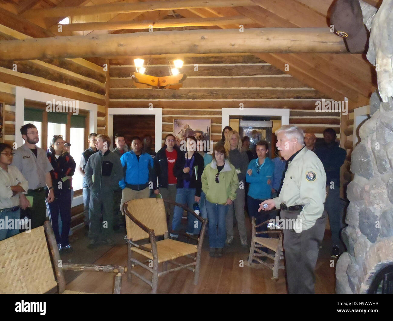 Youth Conservation Corps (YCC) members in Yellowstone National Park engage in park conservation ...