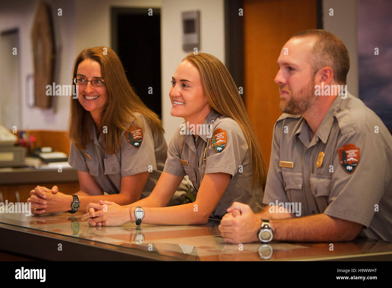archesnps 8043887168 Rangers Angie, Kait and Stephen at the visitor ...