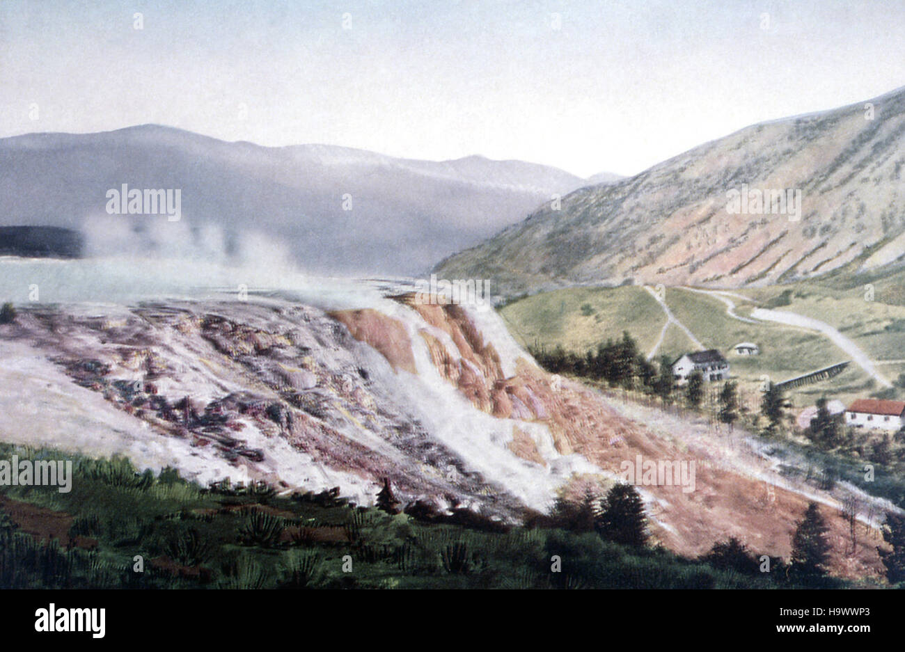 Mammoth Terraces in Yellowstone National Park are a geothermal wonder ...