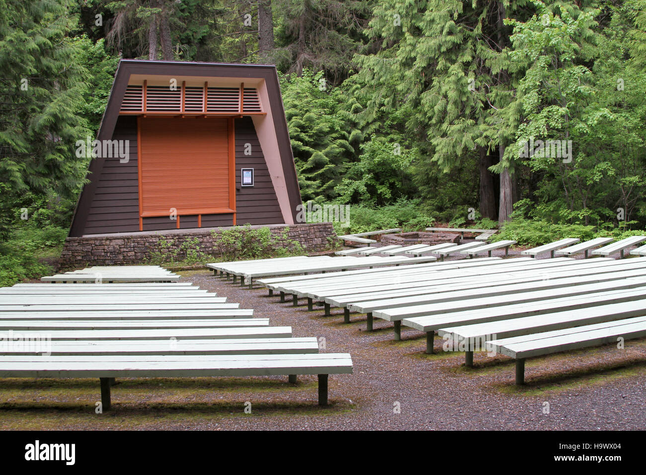 The Fish Creek Amphitheater, located near the West Entrance of Glacier ...