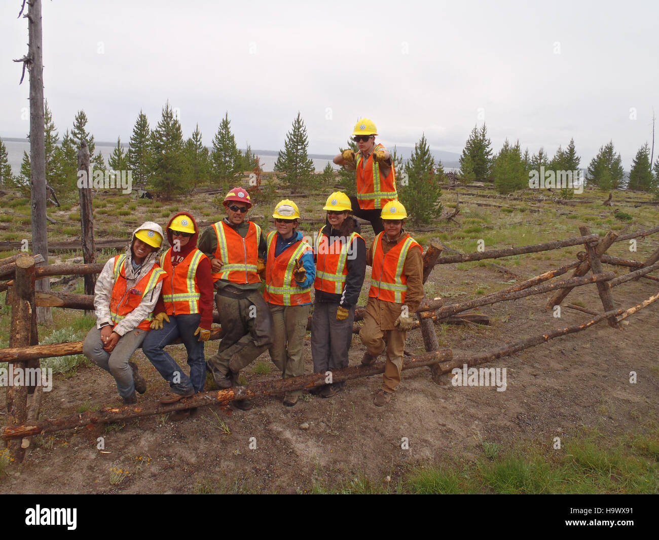 The Yellowstone Youth Conservation Corps (YCC) team engages in ...