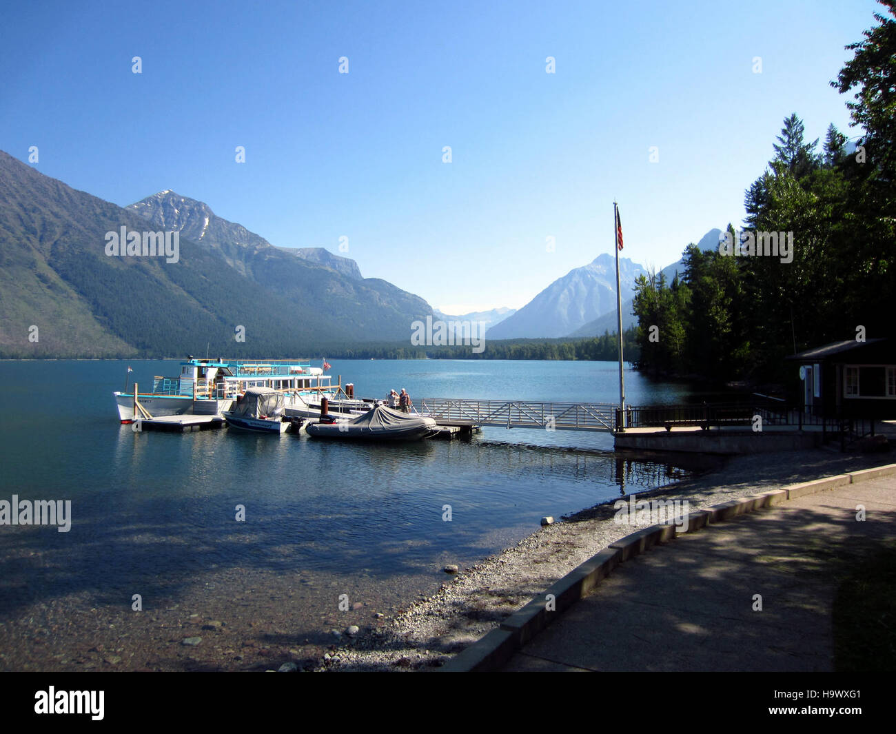 Lake McDonald Lodge, located along the shore of Lake McDonald in ...