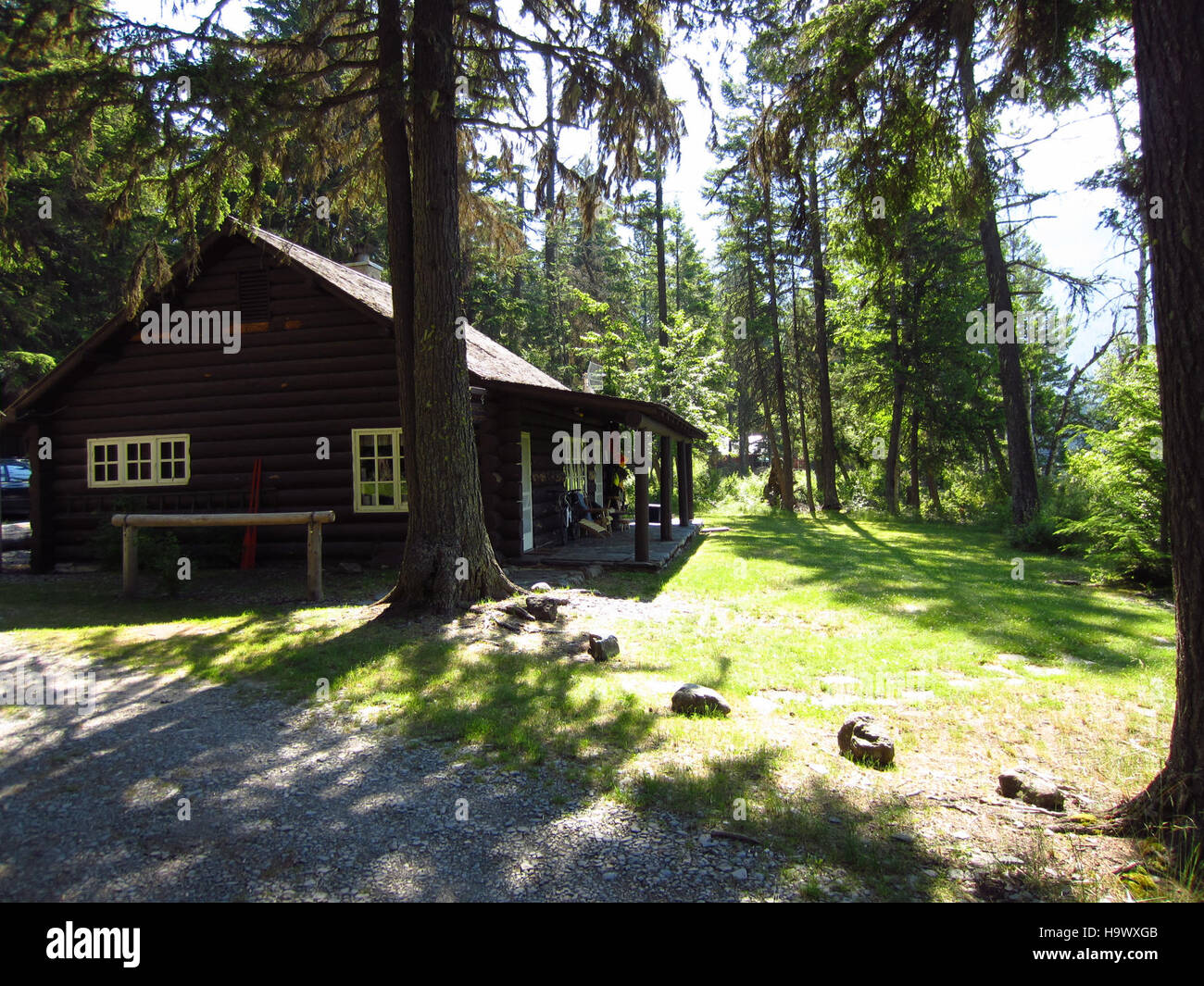 This image depicts the North Shore Ranger Station at Lake McDonald ...