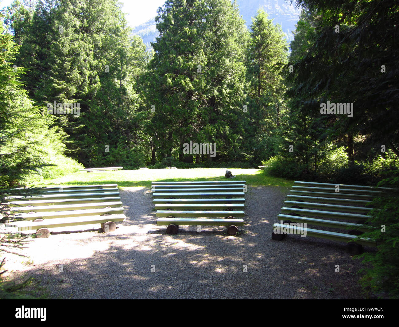This image showcases Avalanche Creek Amphitheater, located within ...