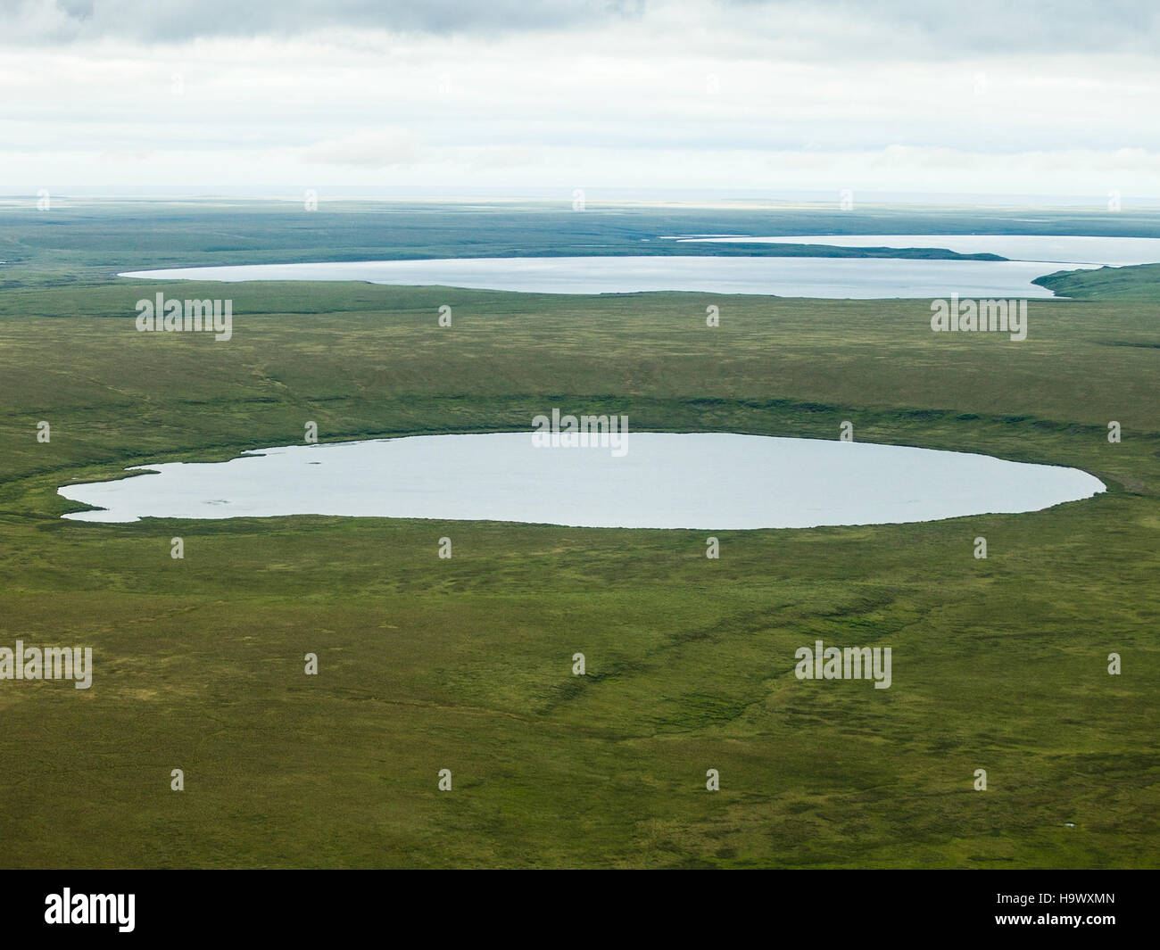 This aerial photograph shows the Bering Land Bridge, an ancient land ...