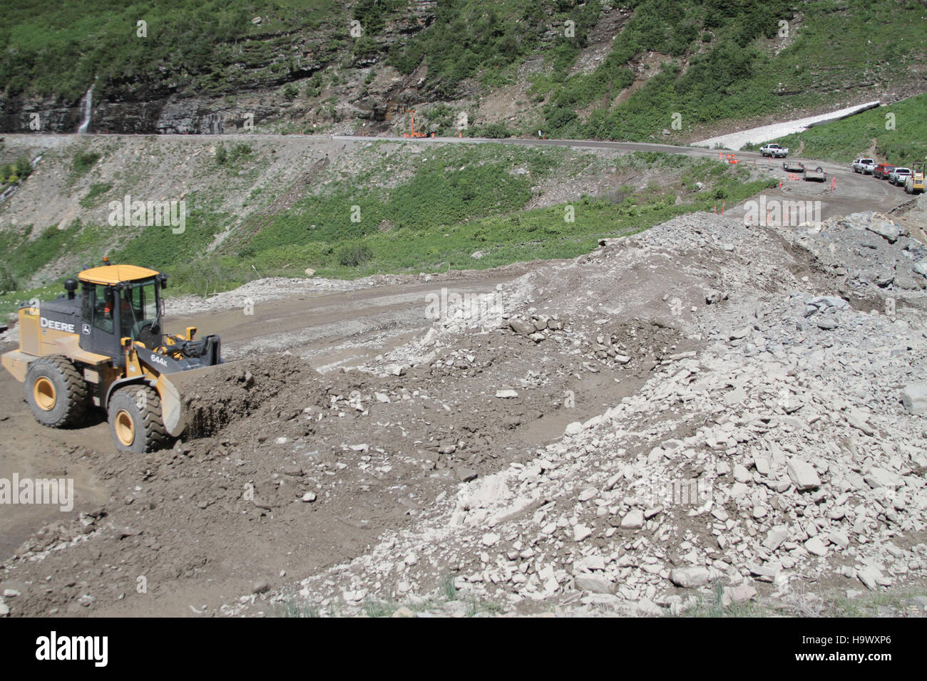 glaciernps 7599792852 Clearing rock slide debris at Big Bend Stock ...