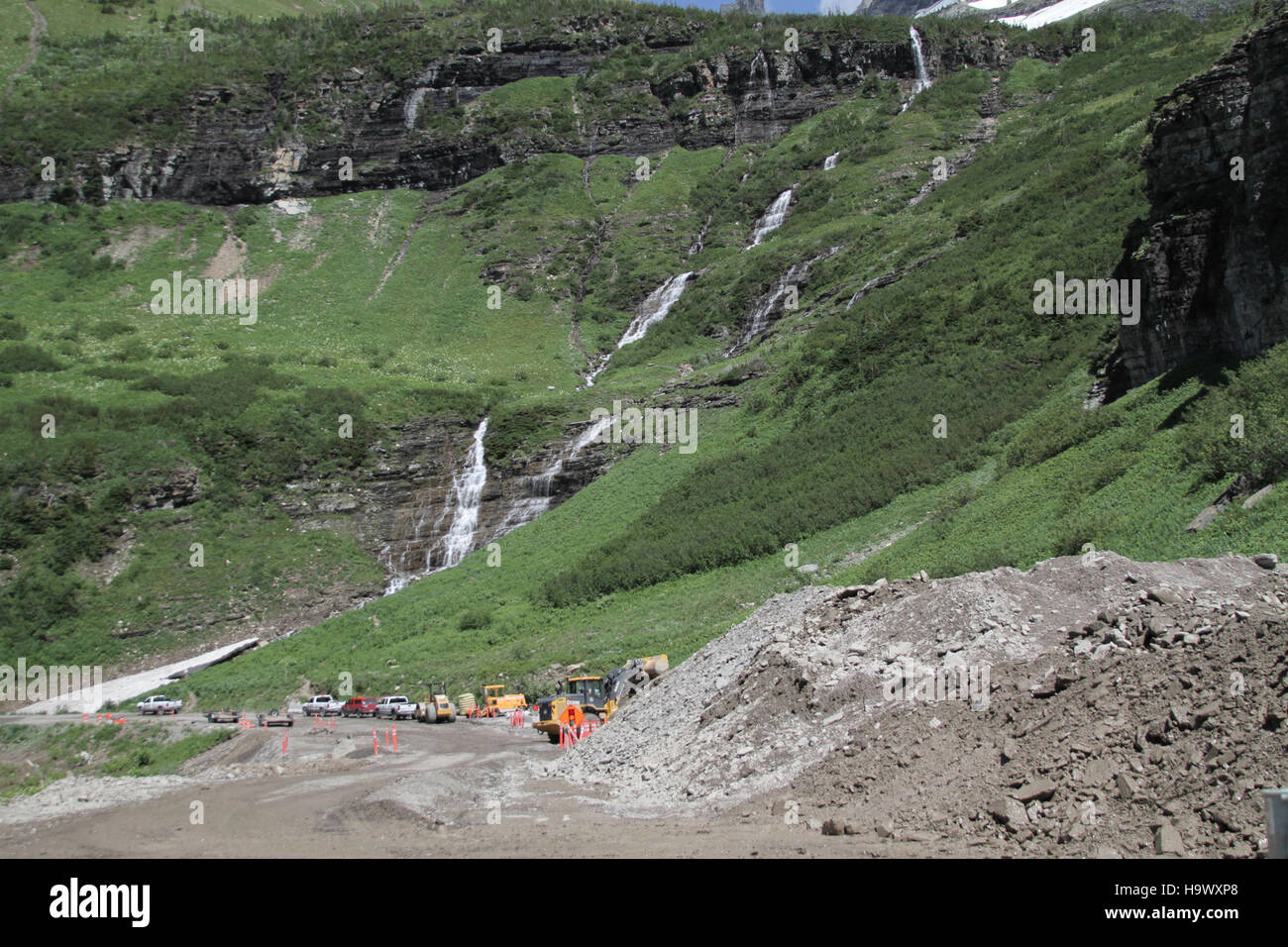 glaciernps 7599785872 Clearing rock slide debris at Big Bend Stock ...