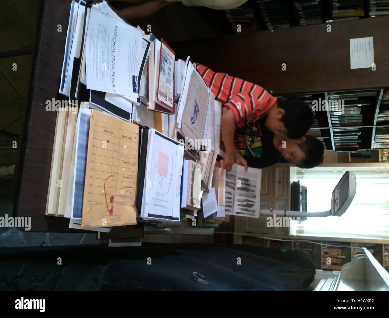 This image shows a visit to the library at Valley Forge National ...