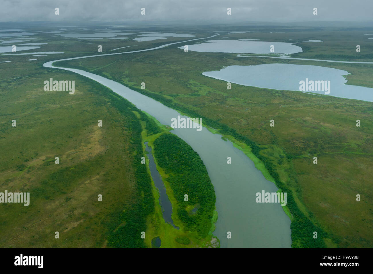 This photograph captures the area near the mouth of the Kobuk River in ...